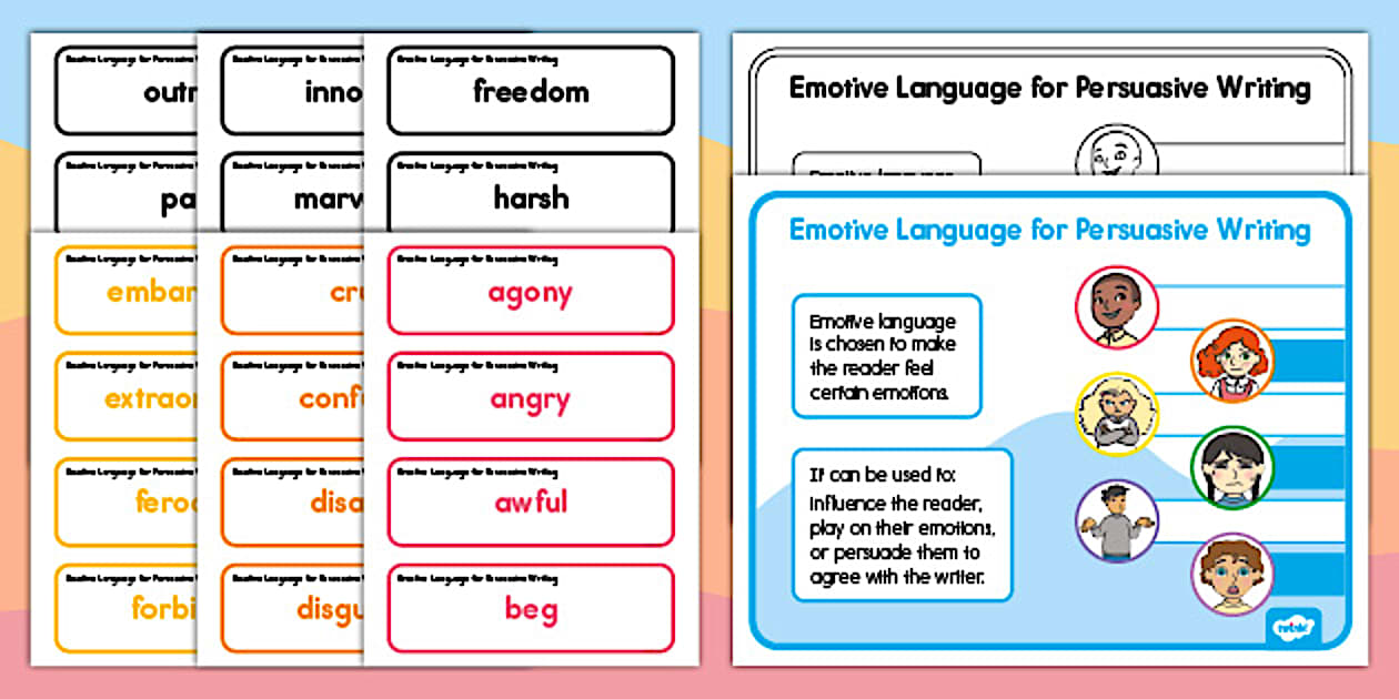 Examples of Emotive Language | Persuasive Writing Word Wall