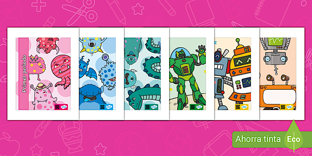 Portadas para cuaderno - por periodo editables - Twinkl