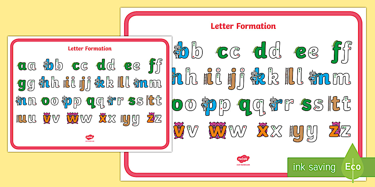 Cursive Letter Formation Alphabet Display Poster - Twinkl