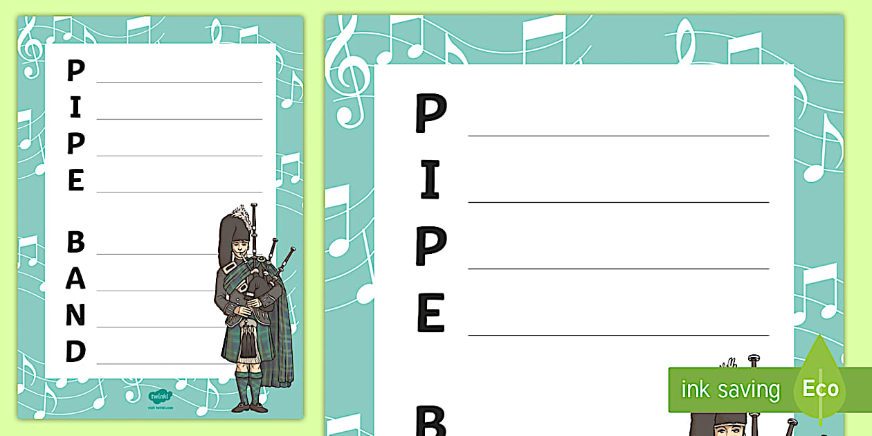 World Pipe Band Championships Acrostic Poem (teacher made)