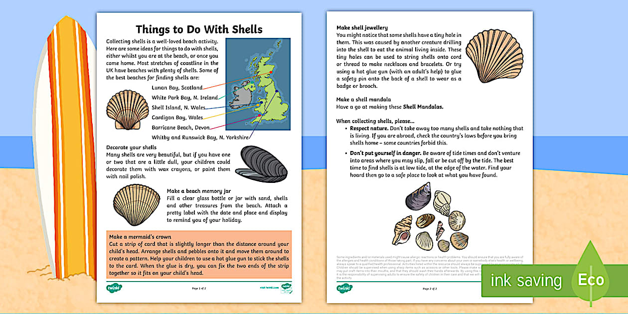 Shell Activities (Ages 5 - 7) (teacher made) - Twinkl
