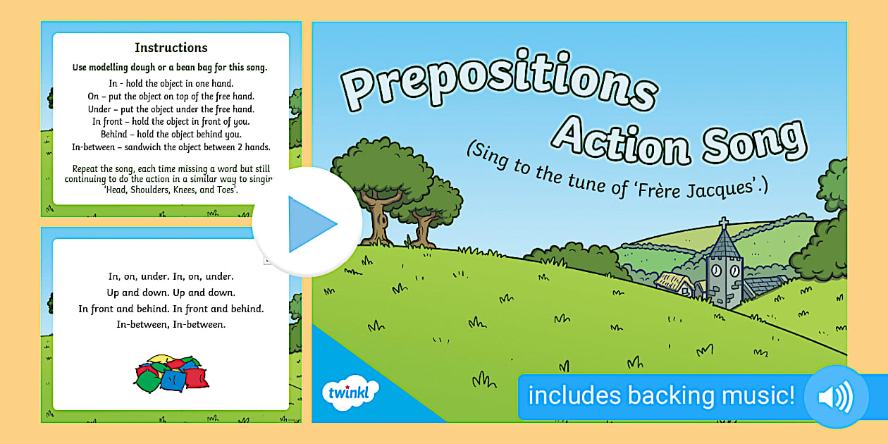 Prepositions Action Song PowerPoint | Twinkl - Twinkl