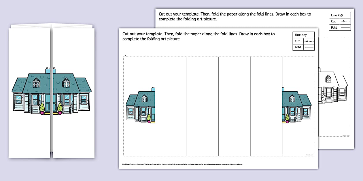 House Folding Art Template (professor feito) - Twinkl