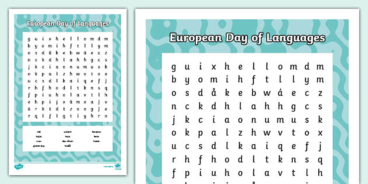 European Day of Languages 'Hello' Word Search - Twinkl