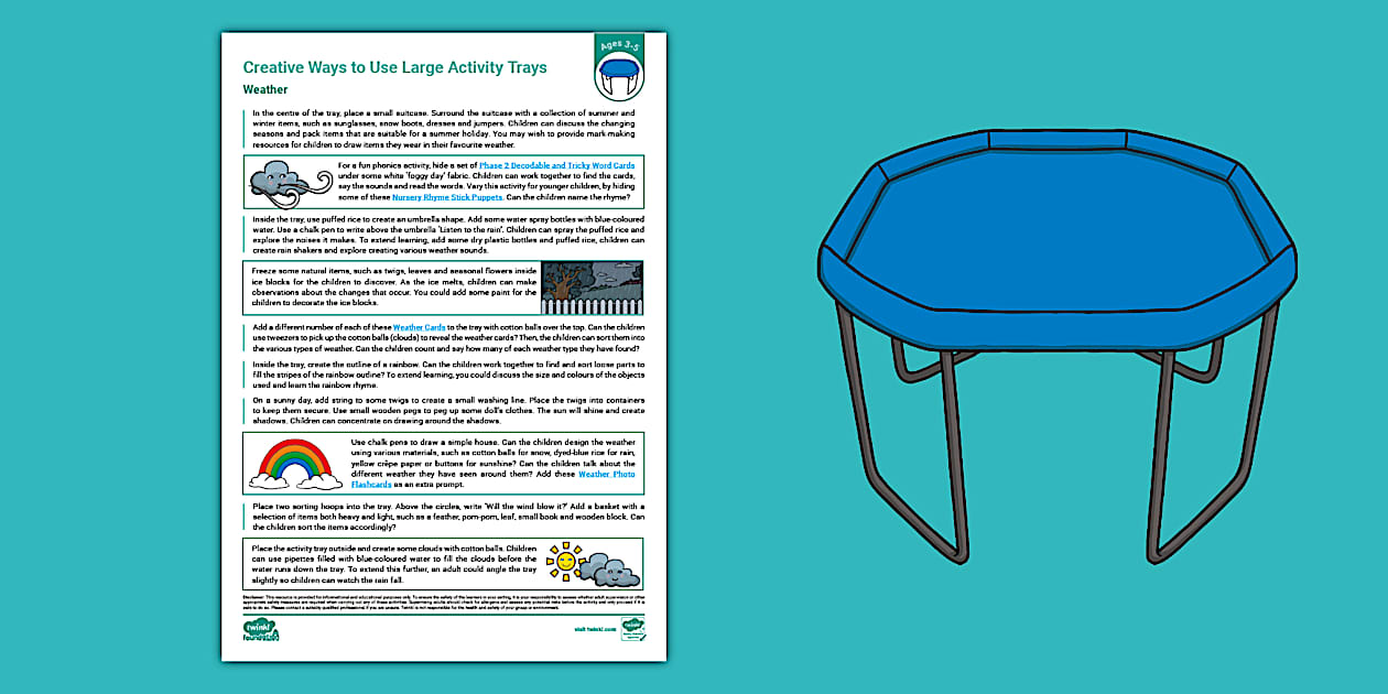 EYFS Creative Ways to Use Large Activity Trays: Weather