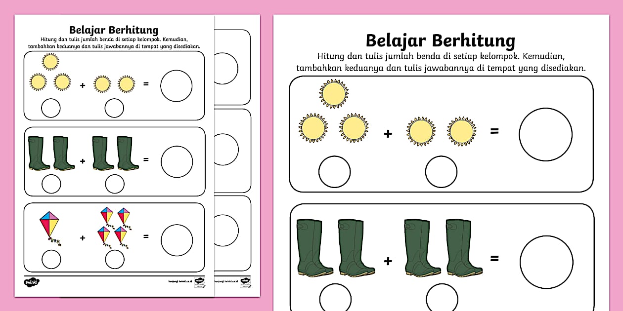Lembar Kerja Berhitung Tema Alam Semesta - Twinkl