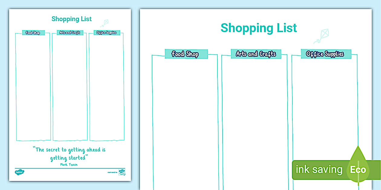 Shopping List (Teacher-Made) - Twinkl