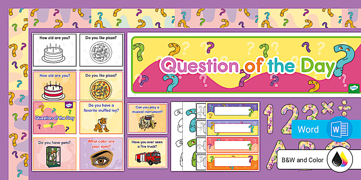 Question of the Day Bulletin Board Pack - Twinkl