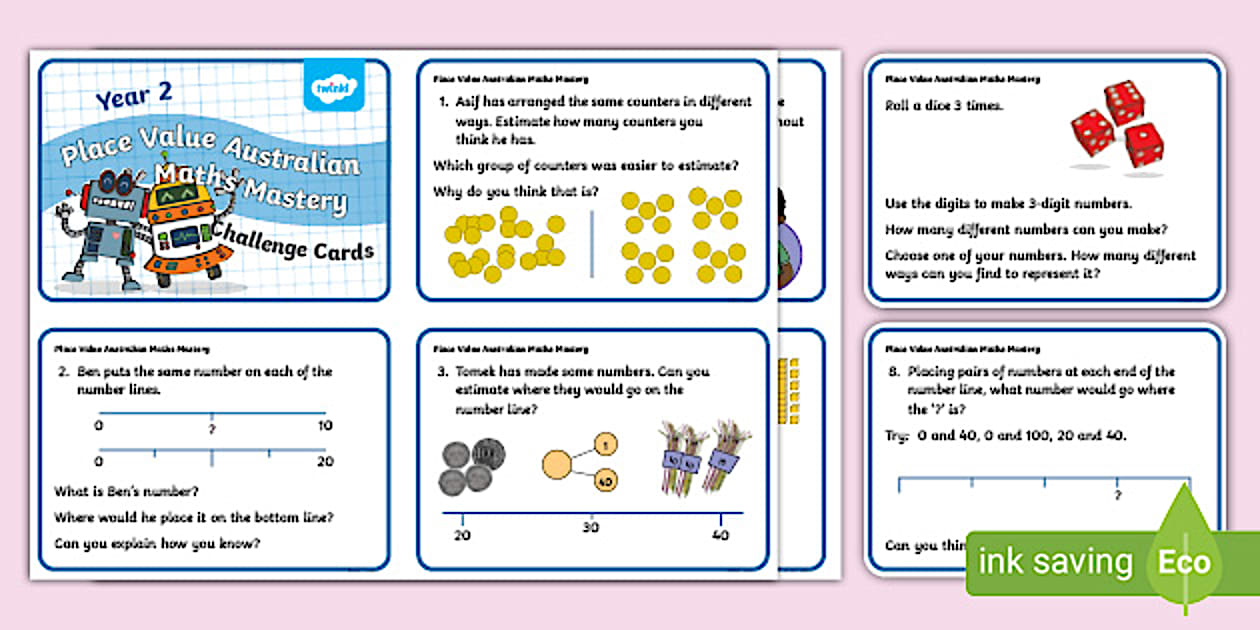 Year 2 Place Value Australian Maths Mastery Challenge Cards
