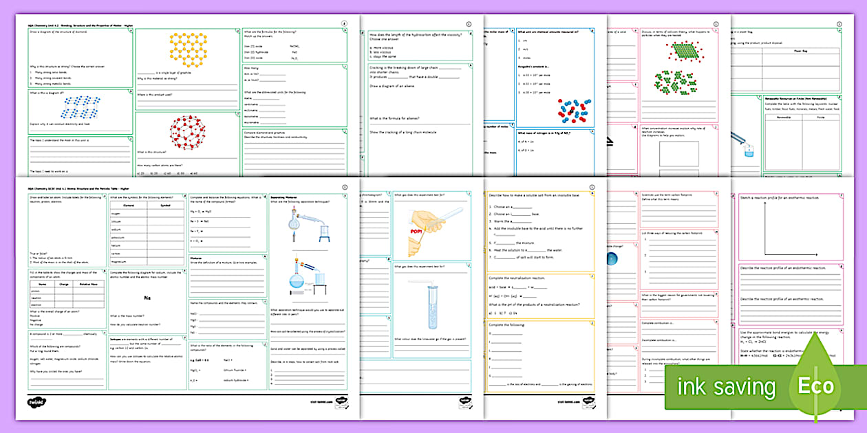 Chemistry Revision GCSE Activity Mats | Beyond - Twinkl