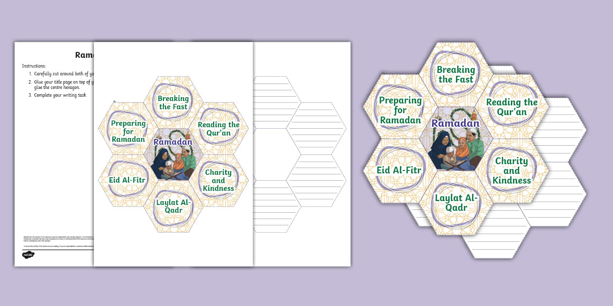 Ramadan Hexagon Writing Template (teacher made) - Twinkl