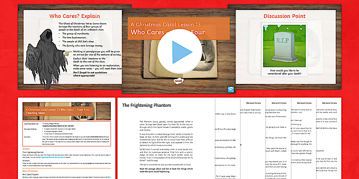 Editable A Christmas Carol Lesson 13: Who Cares? - Stave Four