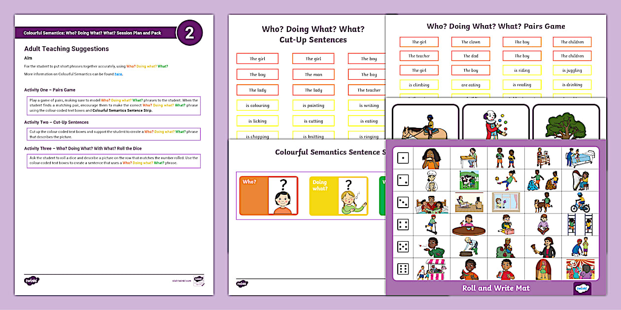Colourful Semantics: Who, What Doing, What? Session Plan and Pack 2