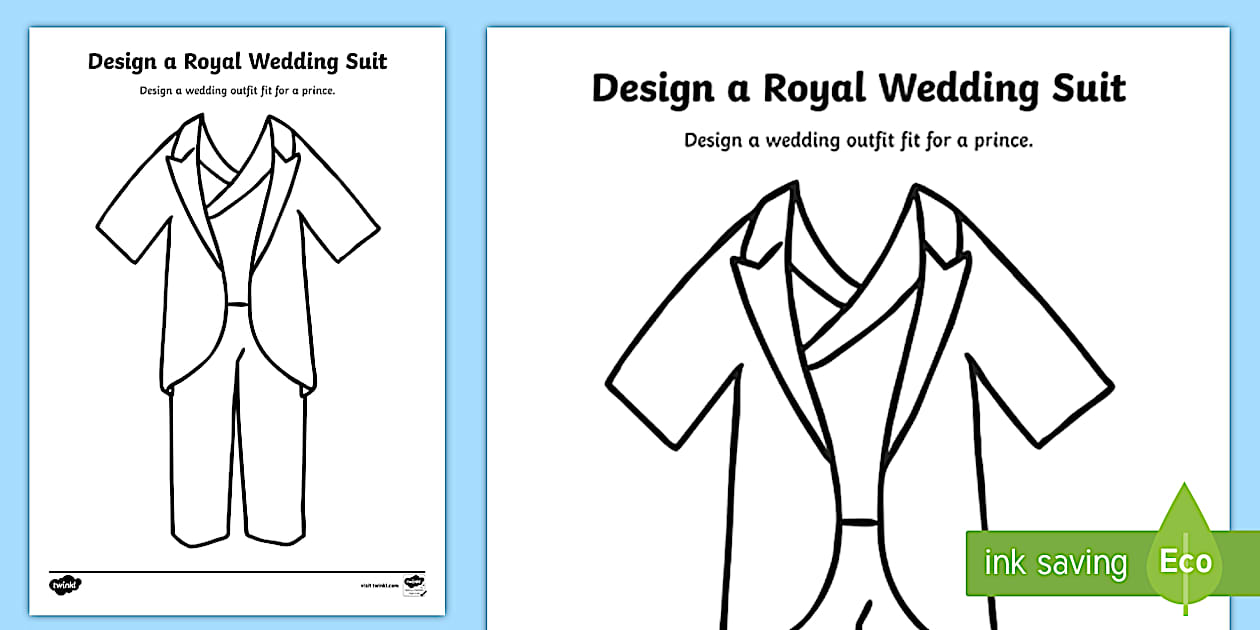 Editable Design a Royal Wedding Suit Worksheet - Twinkl