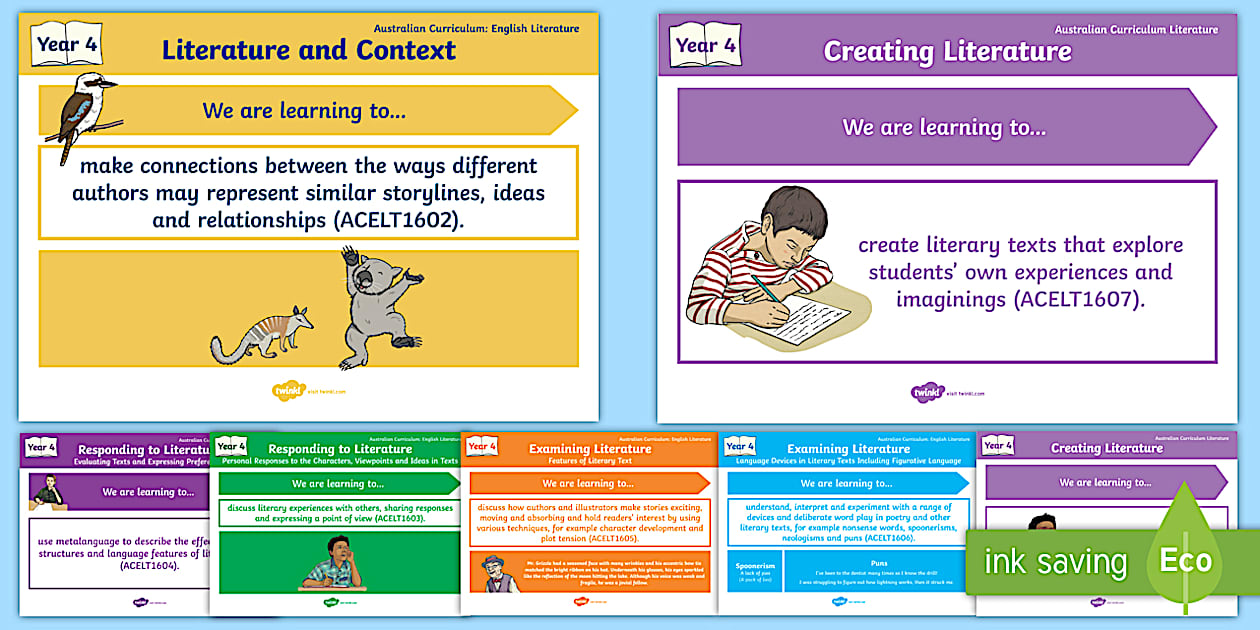 Australian Curriculum English: Year 4 Literature Content Descriptions ...