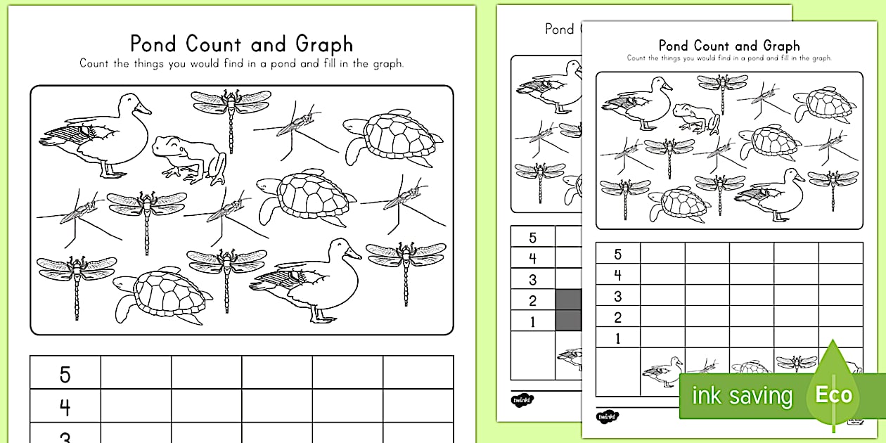 Pond Count and Graph Worksheet (creat de profesori) - Twinkl