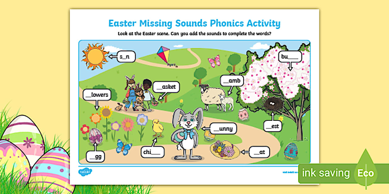 Easter Missing Sounds Phonics Activity (teacher made)