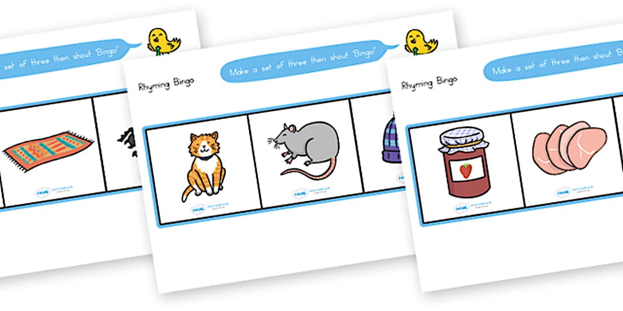 Rhyming Bingo Set (teacher made) - Twinkl