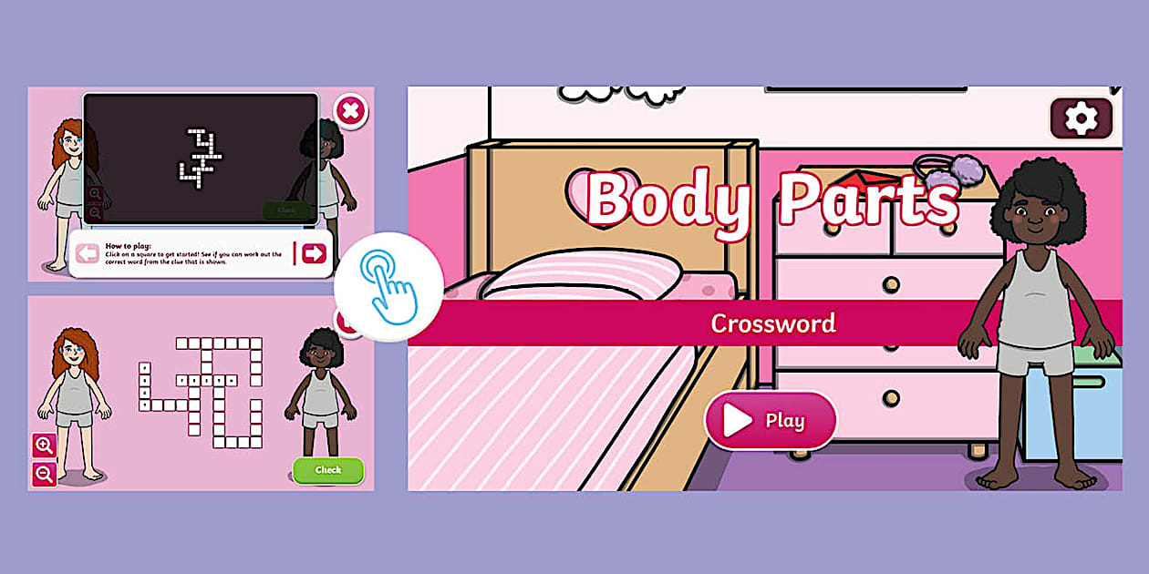 Body Parts Interactive Crossword (teacher made) - Twinkl