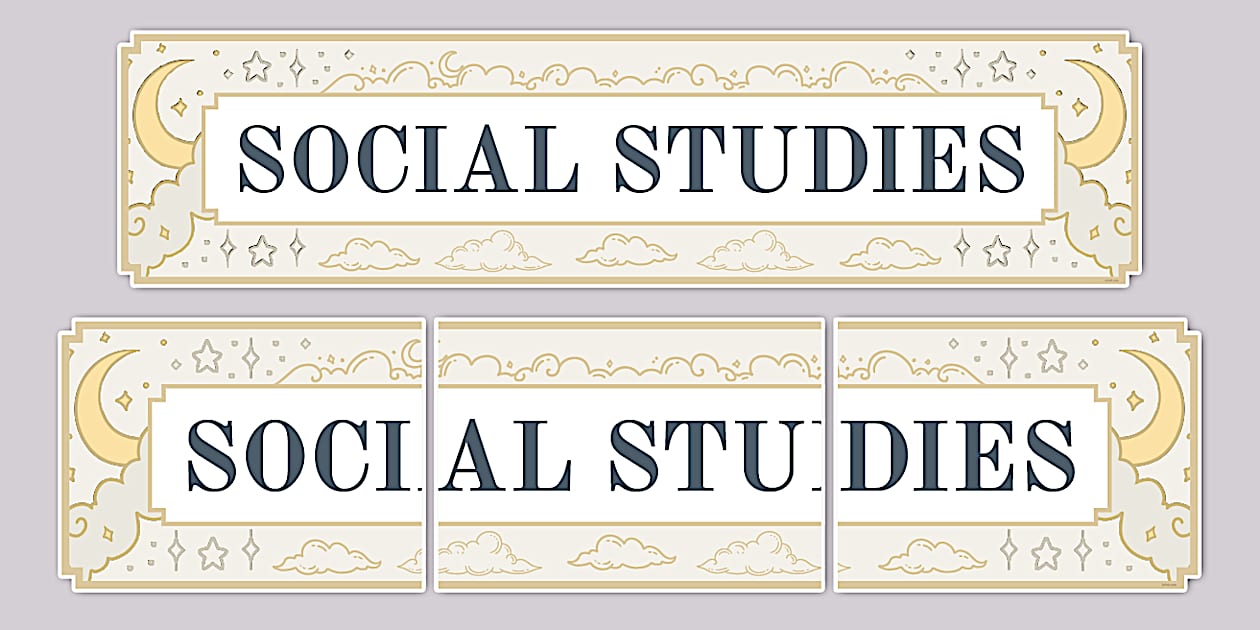 Celestial-Themed Social Studies Display Banner - Twinkl