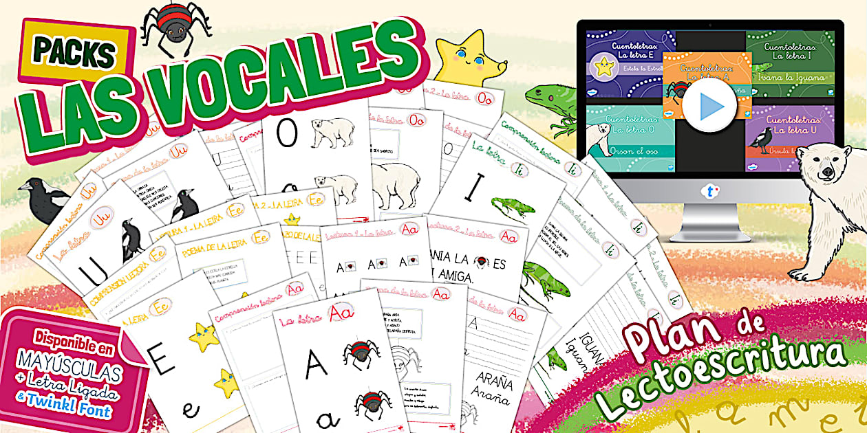 Pack de Lectoescritura: Las vocales - Lenguaje de Educación Infantil