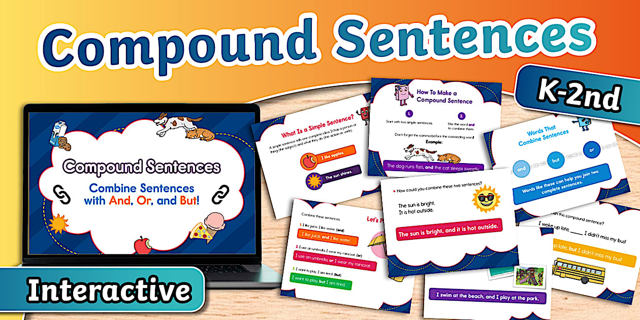 Compound Sentences PowerPoint & Google Slides for K-2nd