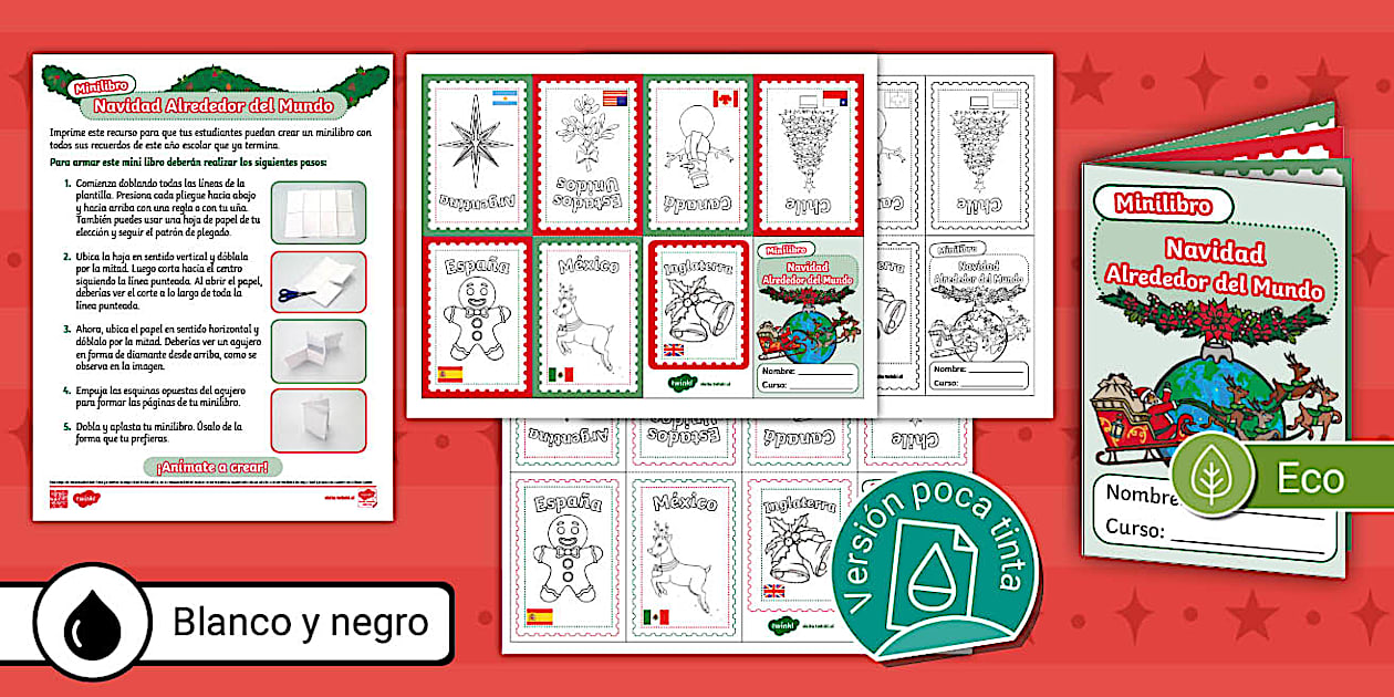 Minilibro Navidad en el mundo (teacher made) - Twinkl