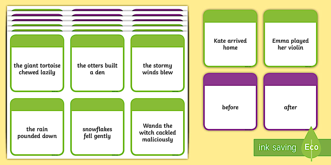 Time Conjunctions Card Game - ESL Time Conjunctions Game