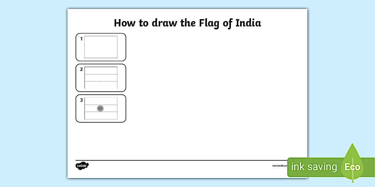 How to Draw a Flag of India Resource |Draw the Flag of India