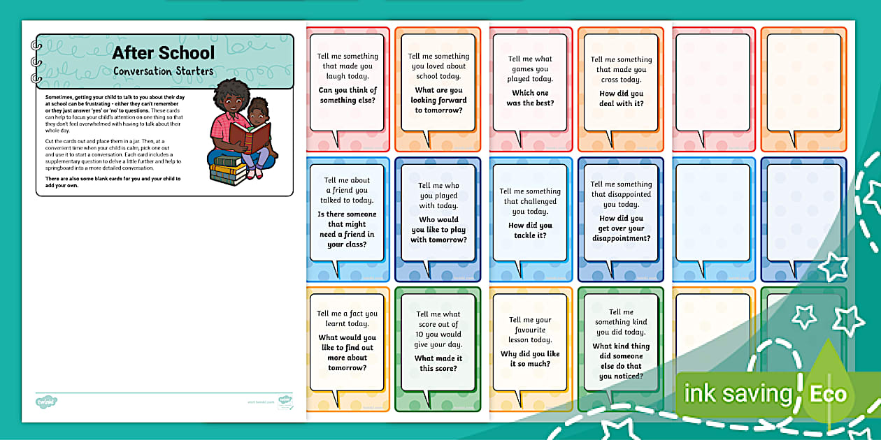 19 Conversation Starter Cards for Kids | Back-to-School