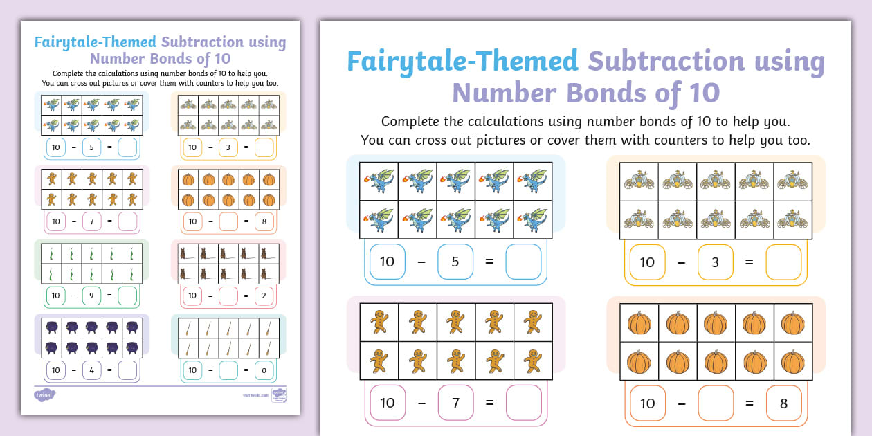 👉 Fairytale-Themed Subtraction Using Number Bonds of 10