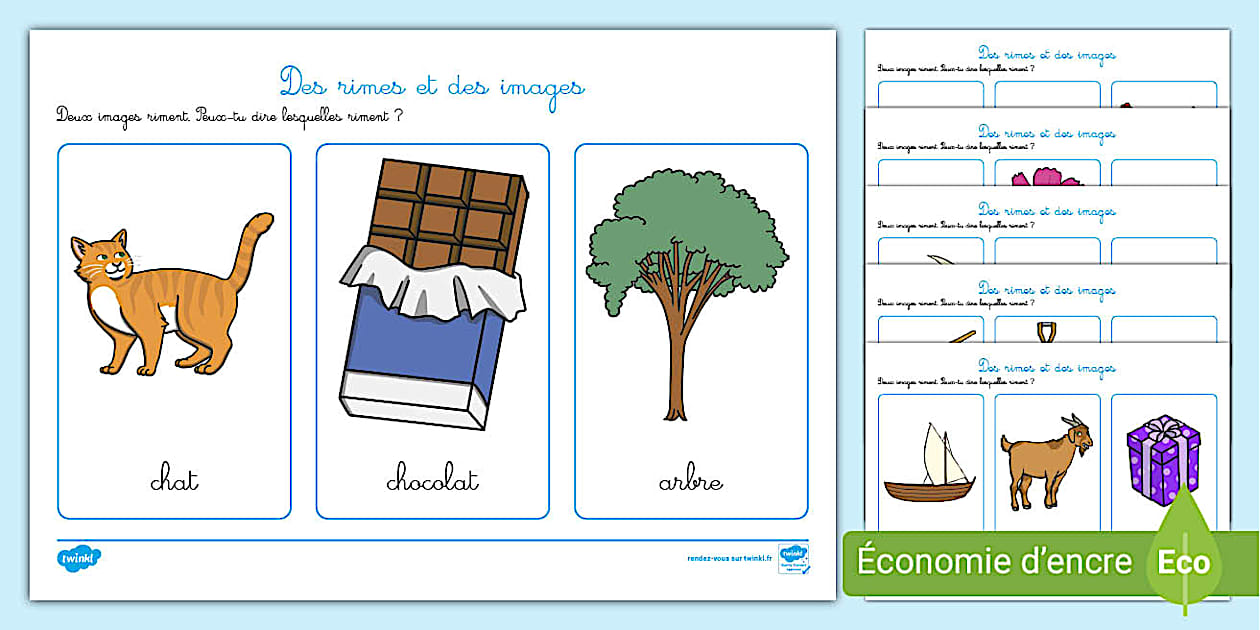 Des rimes et des images (teacher made) - Twinkl