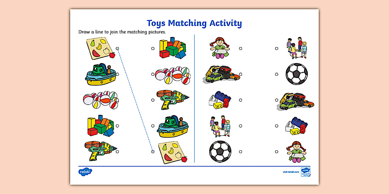 Toys Matching Activity (teacher made) - Twinkl
