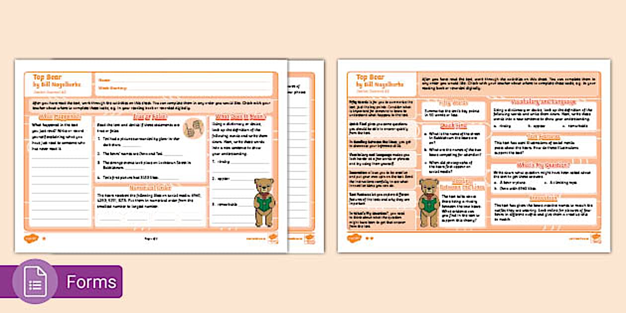 Junior Journal 62 May 2021: Top Bear (Story Comprehension)