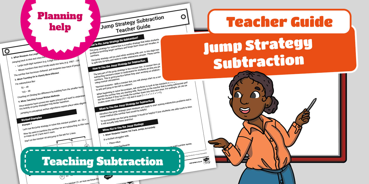 Jump Strategy Subtraction Teacher Guide