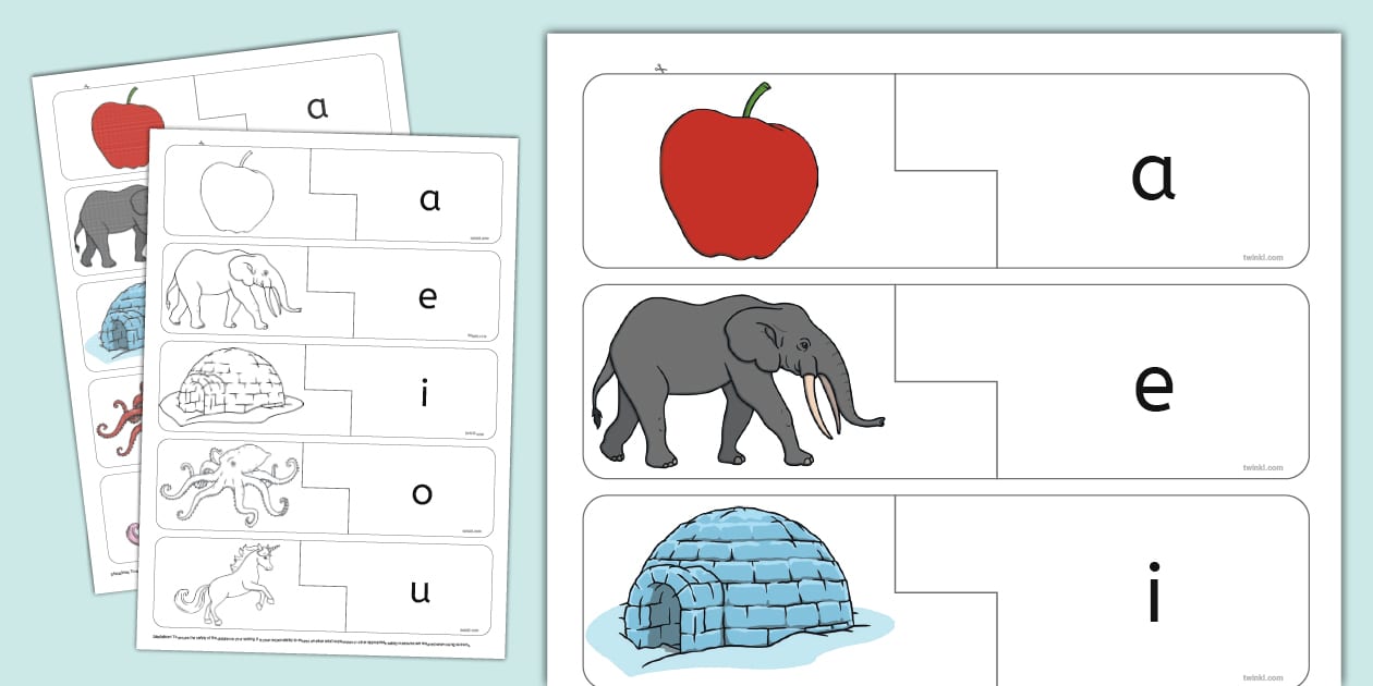 Vowels Matching Puzzle (teacher made) - Twinkl