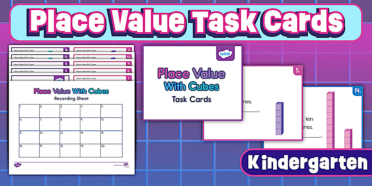Kindergarten Place Value With Cubes Task Cards