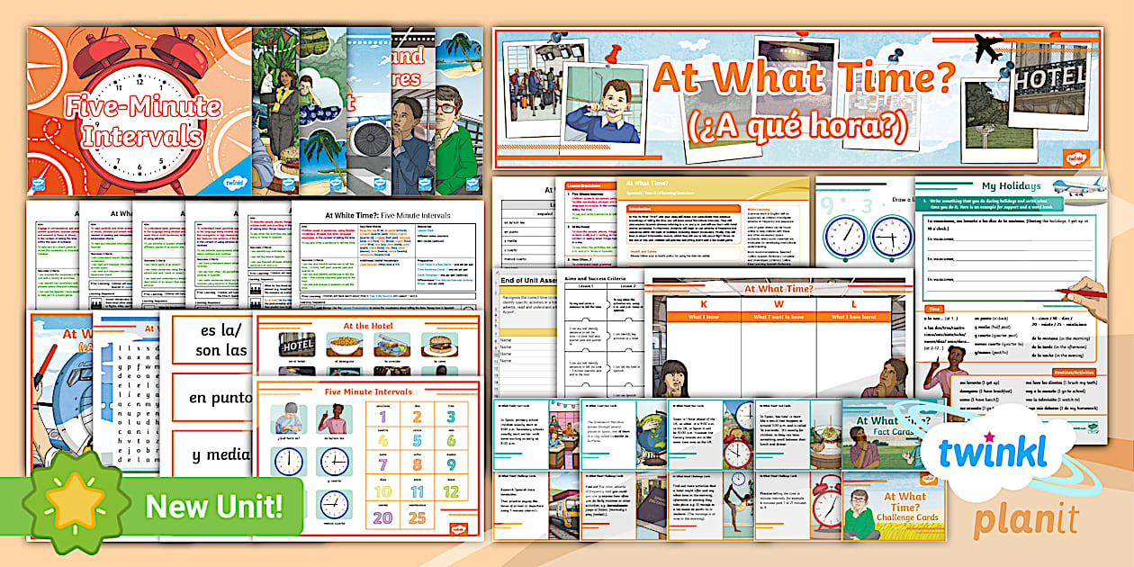 👉 PlanIt Year 6 Spanish Lesson Plans Pack: At What Time?