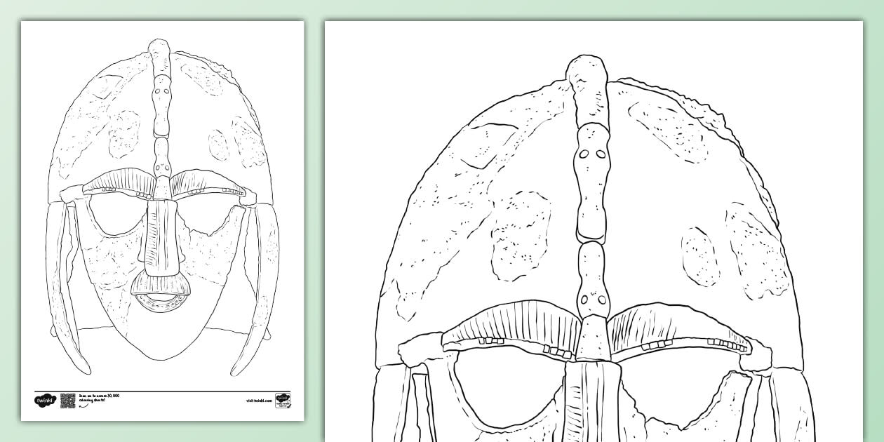 Anglo-Saxon Mask Colouring | Colouring Sheet (teacher made)