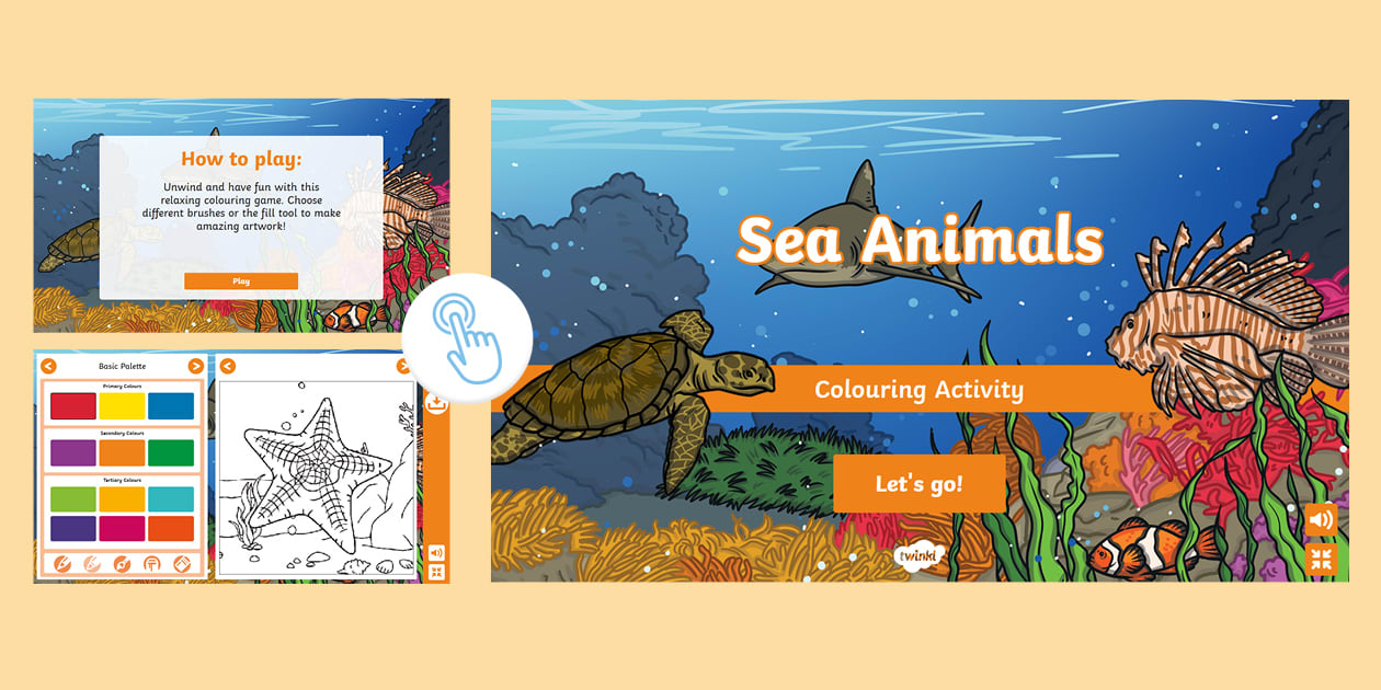 Sea Animals Interactive Colouring (teacher made) - Twinkl