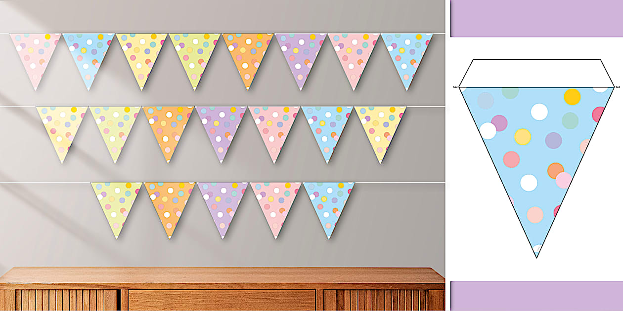 Polka Dot Pattern Bunting | Twinkl Party (teacher made)