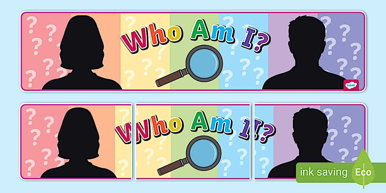 Who Am I? Display Banner (teacher made) - Twinkl