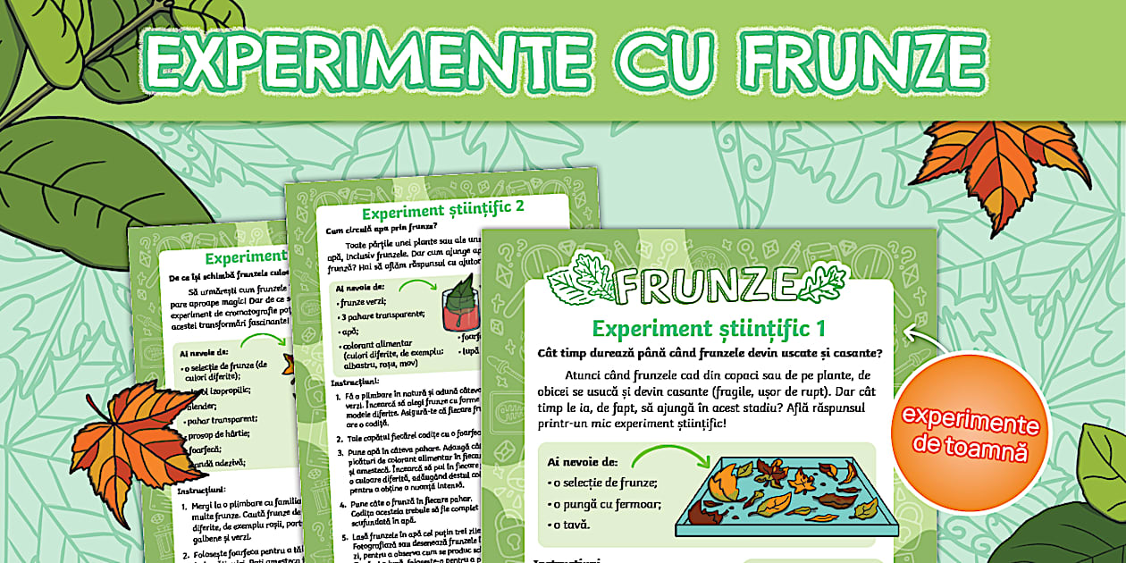 Experimente științifice cu frunze