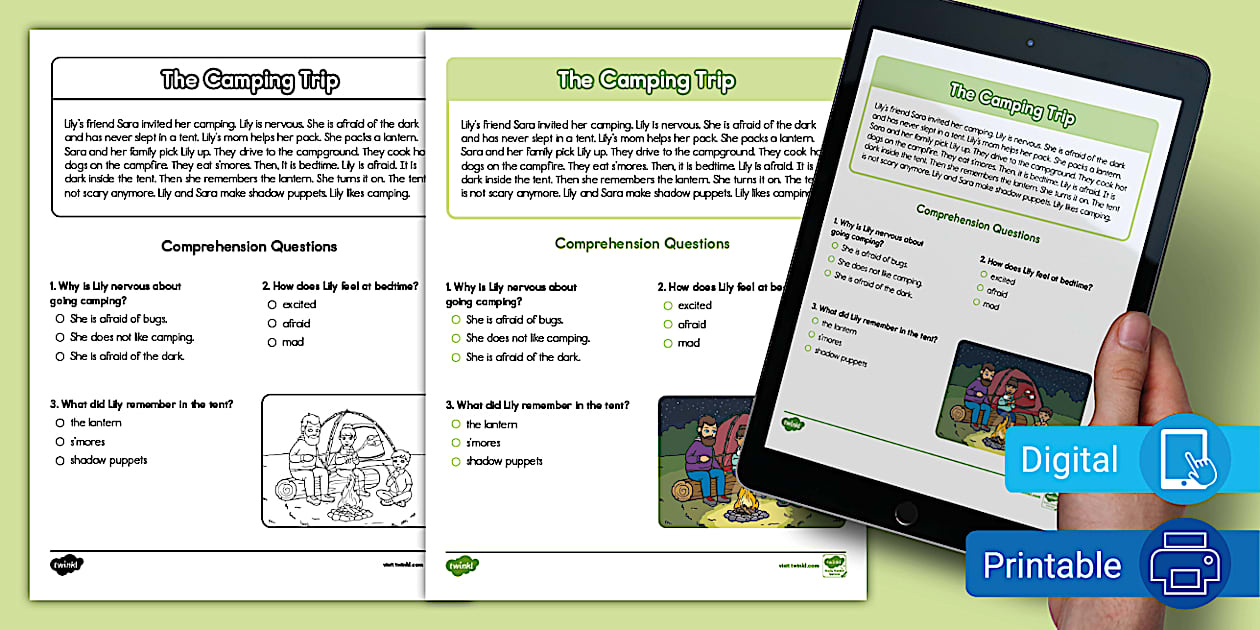 Kindergarten Read and Draw Camping Trip | Twinkl USA