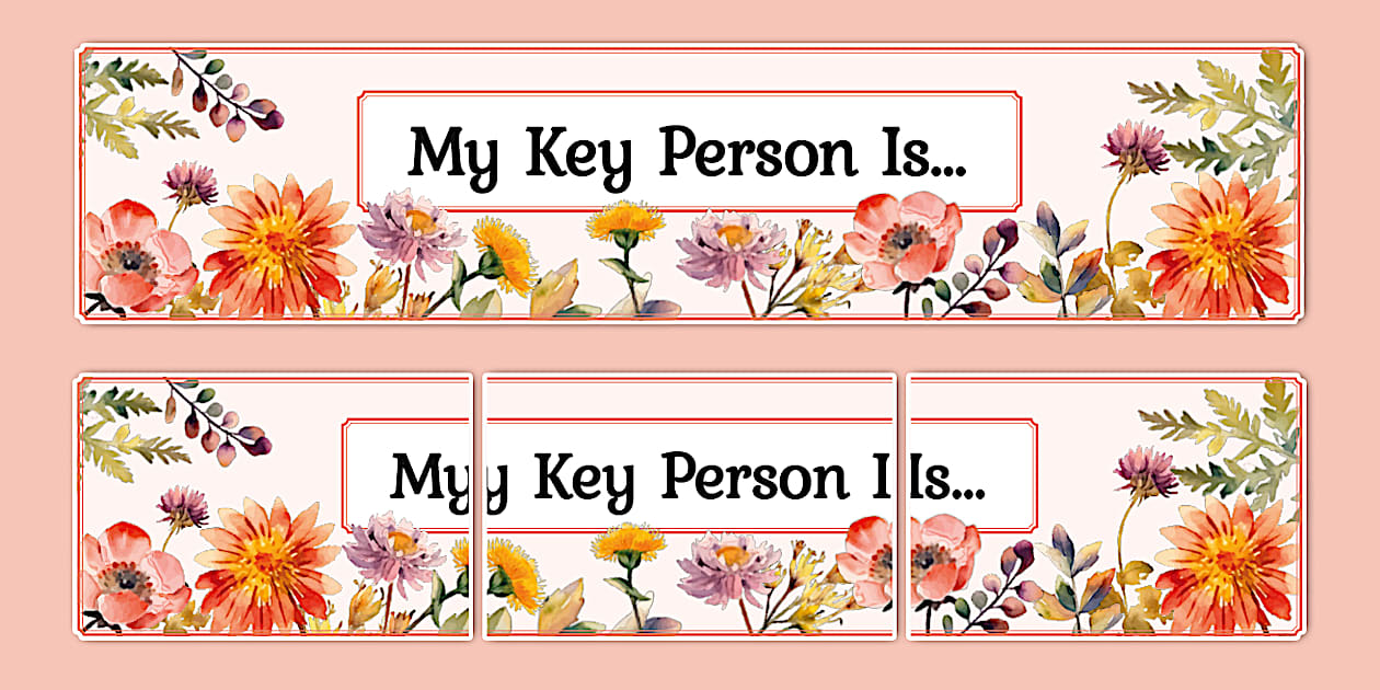 Wildflower Botanical Themed My Key Person Is...Display Banner