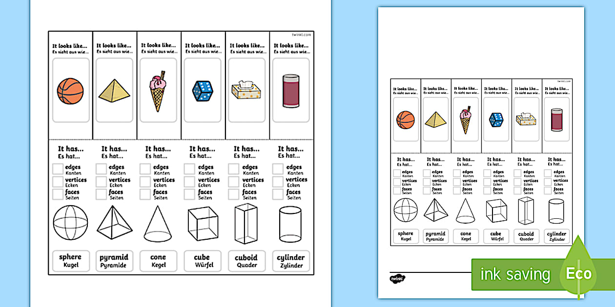 3D Shape Properties Interactive Visual Aid English/German