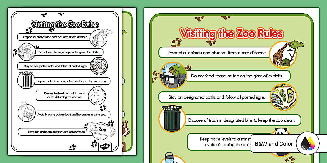 Visiting the Zoo Rules Poster (teacher made) - Twinkl
