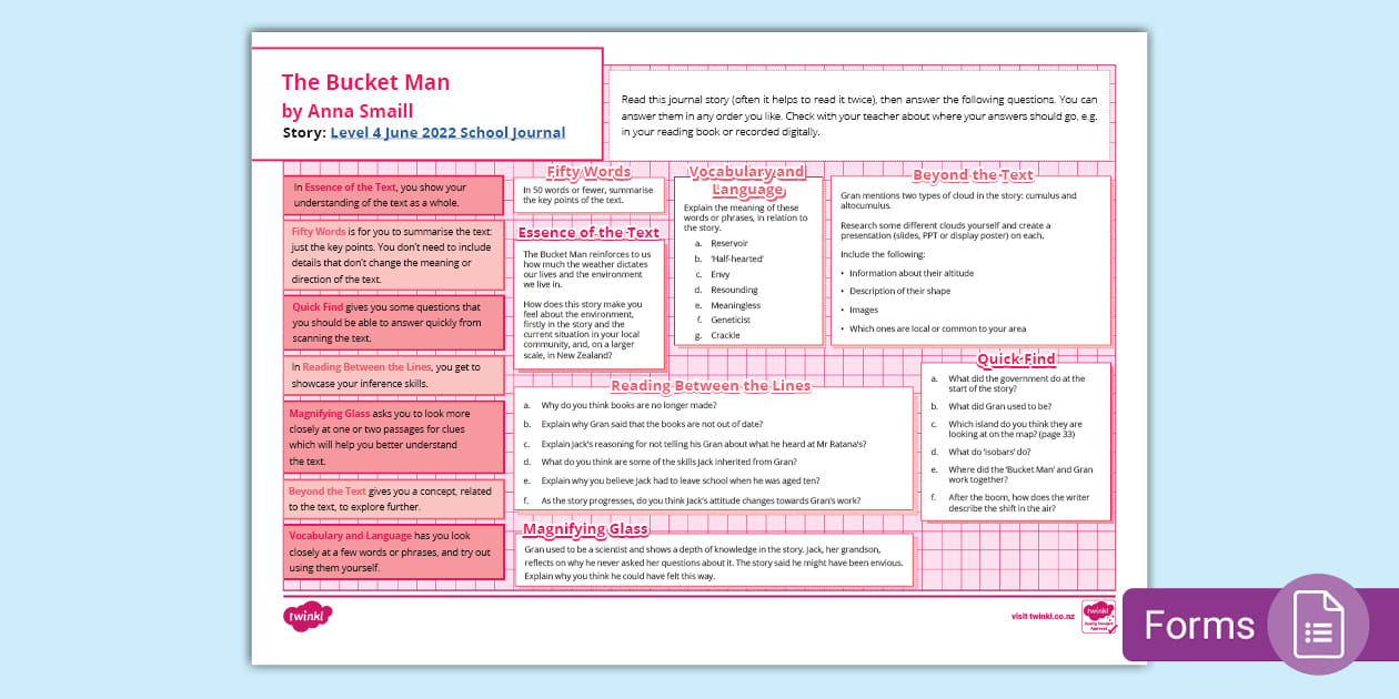 L4 School Journal The Bucket Man (teacher made) - Twinkl