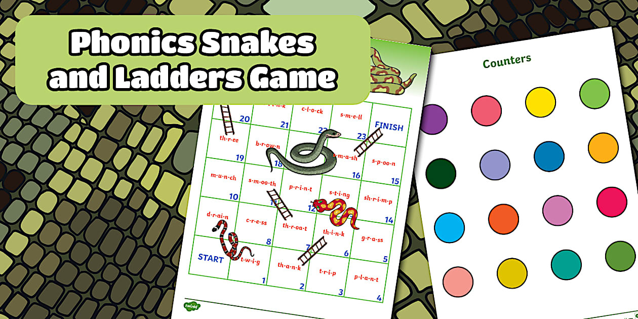 Phase 4 Phonics Snakes And Ladders Blending Game Editable