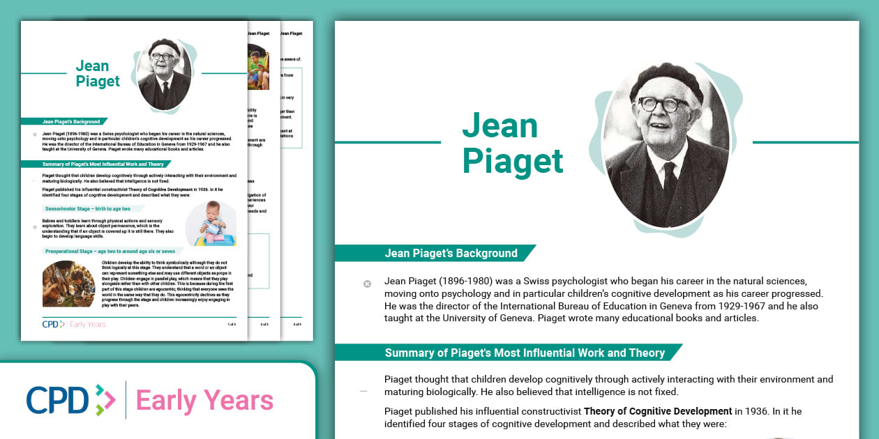 Jean Piaget | Handout (teacher made) - Twinkl